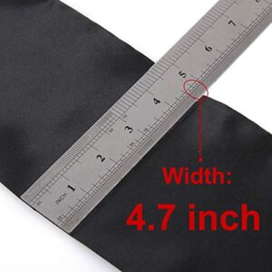 XTREND 2Pcs Women's Satin Edge Scarves for Wigs 58 Inch Silk Edge Laying Scarf for Women Non Slip Hair Wrap Wigs Grip Band for Yoga, Makeup, Facial, Sport (2 pcs, Black#)