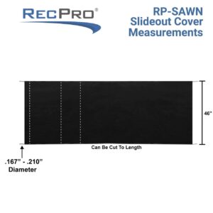 RecPro RV Slide Out Awning | RV Slide Topper | Slideout Awning | Fabric Only | Size Options Available | Black or White Version (46" x 200", White)