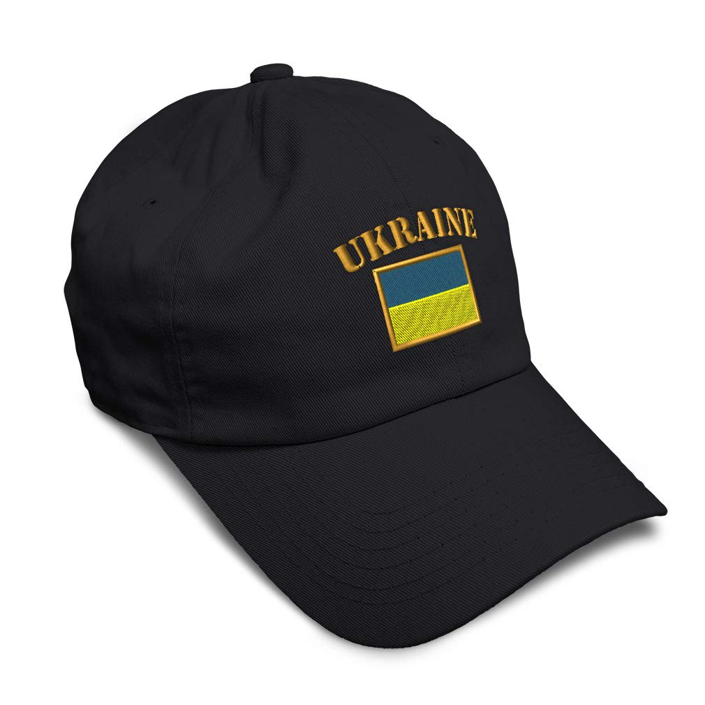 Speedy Pros Soft Baseball Cap Ukraine Flag Embroidery Flags World Cup Soccer Twill Cotton Embroidered Dad Hats for Men & Women Black Design Only