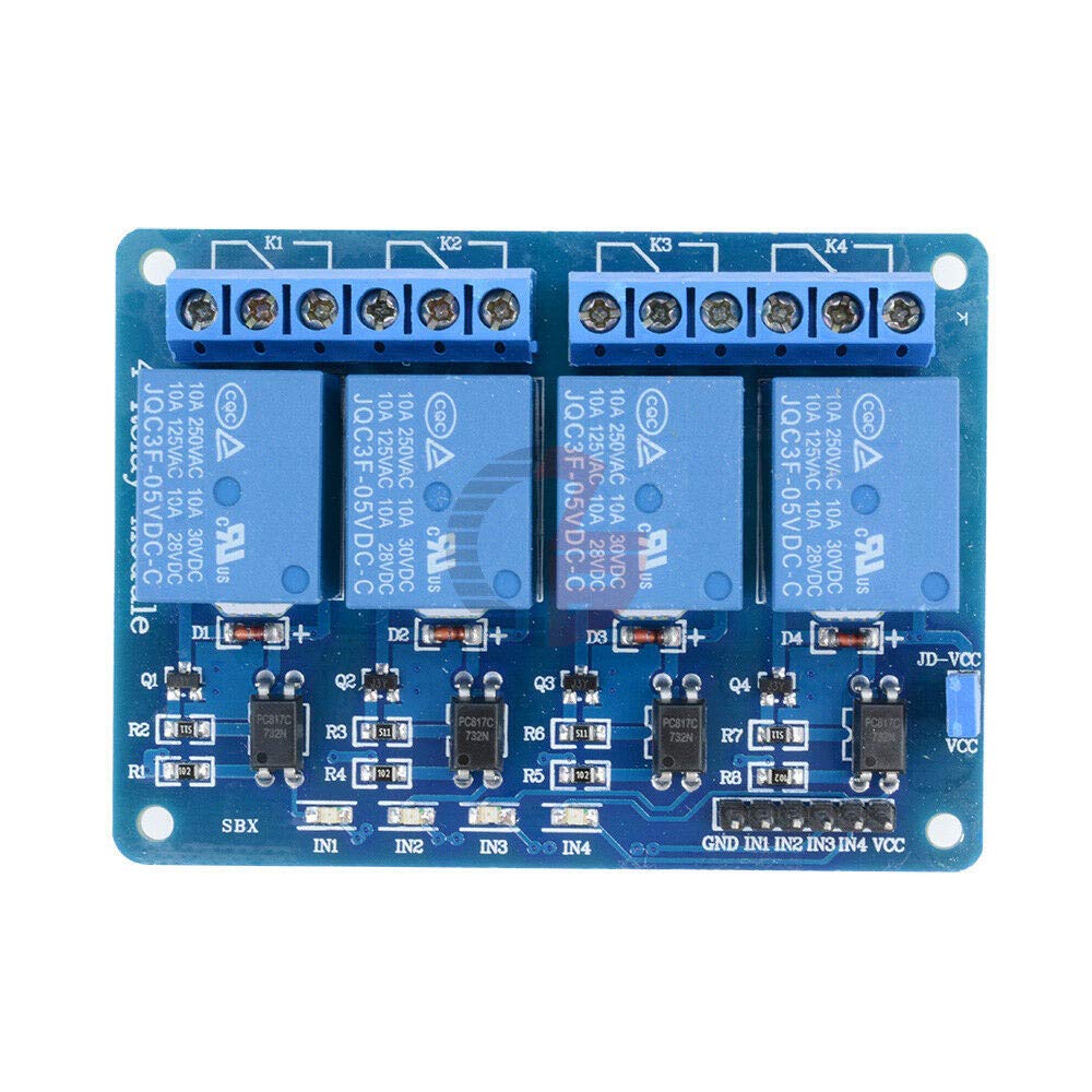 Replcement for 4 Channel DC 5V Relay Module with Optocoupler for UNO R3 MEGA 2560 1280 DSP ARM PIC AVR STM32 Raspberry Pi