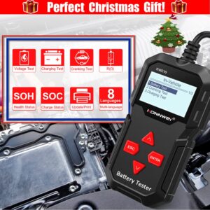 KONNWEI 12V Car Battery Tester 100-2000 CCA Load Tester Automotive Alternator Tester Battery Analyzer