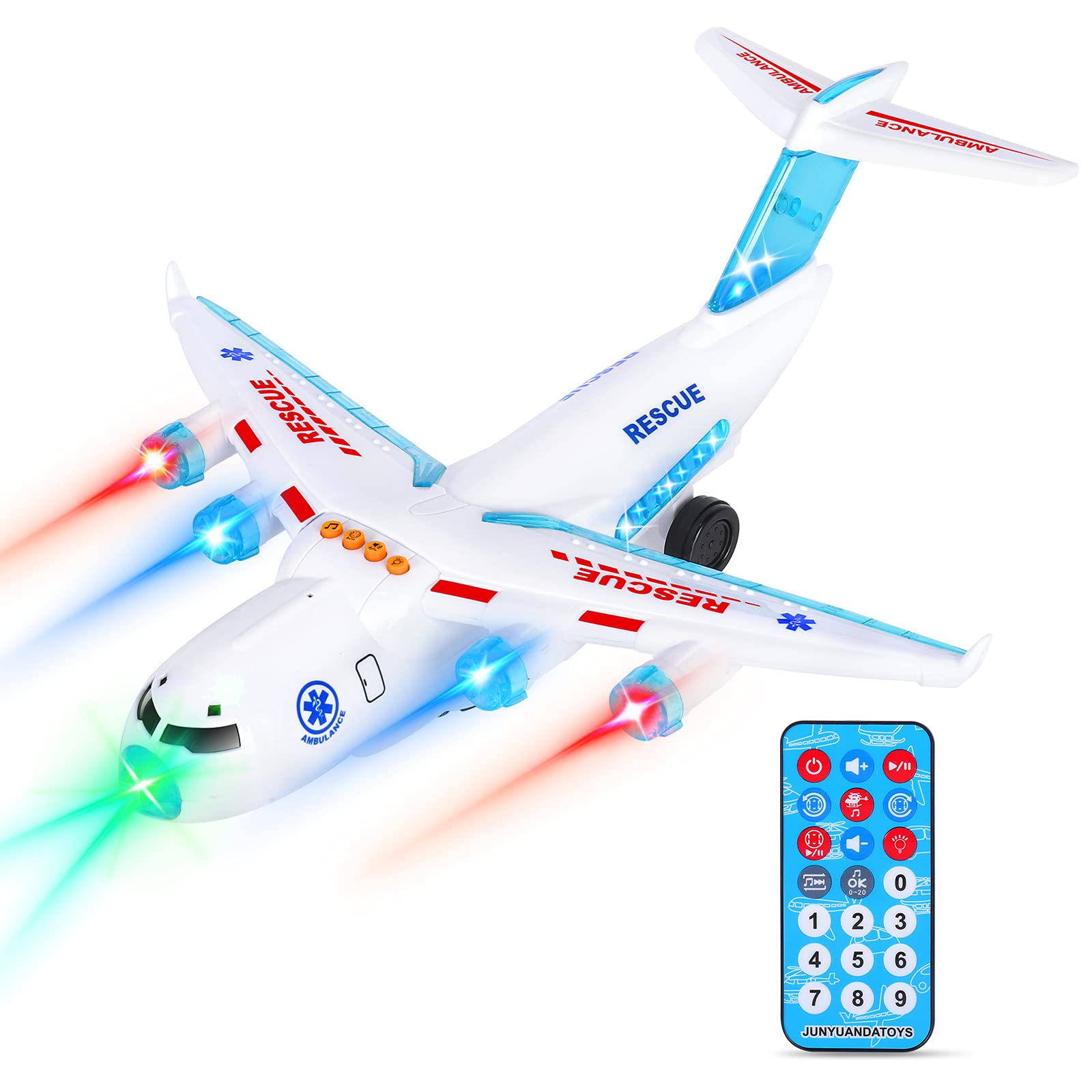 ele ELEOPTION Kids Transport Airplane Toy Aeroplane Infrared Remote Control Plane Toys with Lights and Music for for 3 4 5 6 7 8 Year Old Toddlers Girls Boys