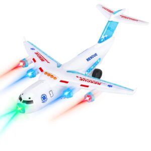 ele ELEOPTION Kids Transport Airplane Toy Aeroplane Infrared Remote Control Plane Toys with Lights and Music for for 3 4 5 6 7 8 Year Old Toddlers Girls Boys