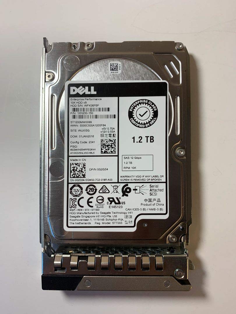 Seagate 1.2TB HDD 10K RPM 2.5" 12Gb/s SAS Hard Disk Drive Model: ST1200MM0099 DP/N: G2G54