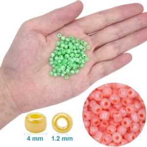 EuTengHao 6000pcs Glass Seed Beads Small Craft Beads for DIY Bracelet Necklaces Crafting Jewelry Making Supplies with Two 0.8mm Clear Bracelet String (4mm, 250 Per Color, 24 Colors)