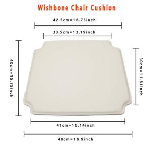 VODUR Wishbone Chair Cushion, Quality PU and Soft Foam Chair Seat Cushion, Seat Cushions/Pads for Hans Wegner Y Chair (White)