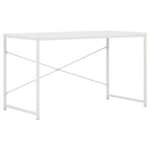 vidaxl computer desk home office table writing desk with metal frame white