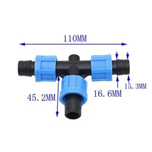 Garden Hose - 15pc Drip Irrigation Water Splitter Watering & Irrigation 5/8" Fittings 16mm Drip Tape Tee Connector Greenhouse