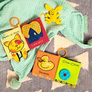 B. toys- B. baby- Touch & Feel- 2 Soft Fabric Books- Developmental Soft Interactive Books with Sounds & Bright Illustrations- 2 pcs- 6 Months +