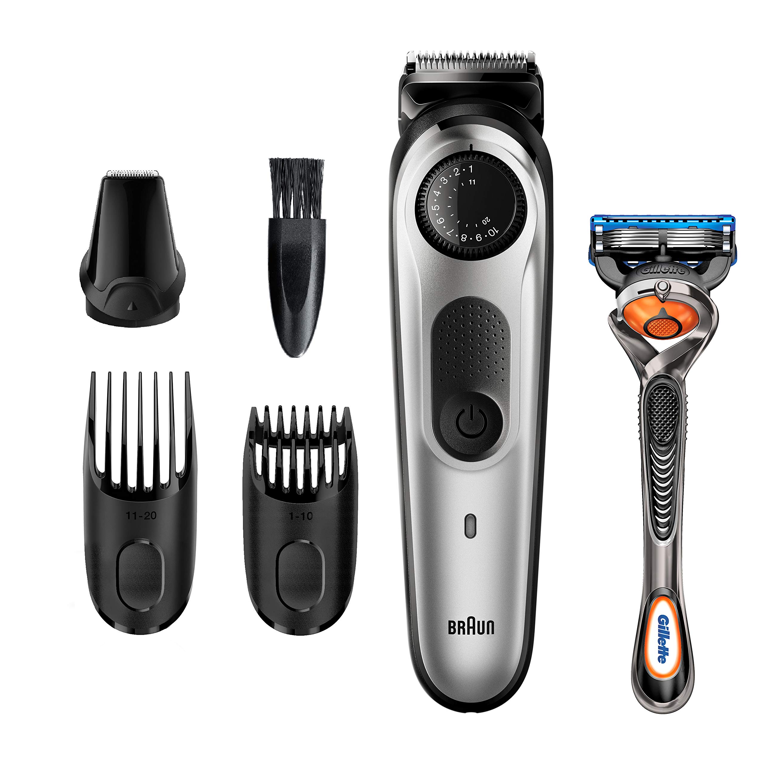 Braun Beard Trimmer BT5260, Hair Clippers for Men, Cordless & Rechargeable, Mini Foil Shaver, Detail Trimmer with Gillette ProGlide Razor