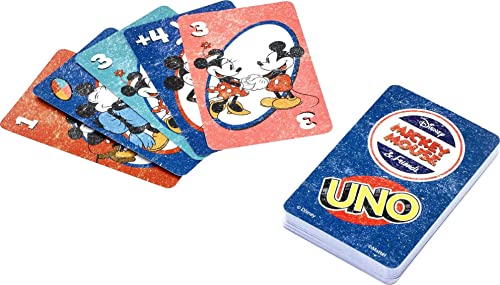 Mattel Games ​UNO Disney Mickey Mouse and Friends Card Game for Kids & Adults for Game Night and Travel, 2-10 Players