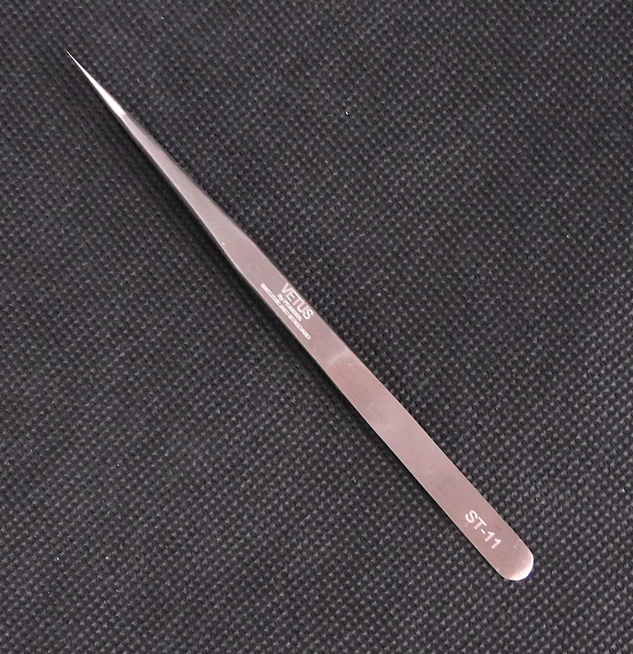 Original Vetus Tweezers Fine Straight Tip Eyelash Eyebrow Extension Tool Beauty Lash Application Accessory (ST-11)