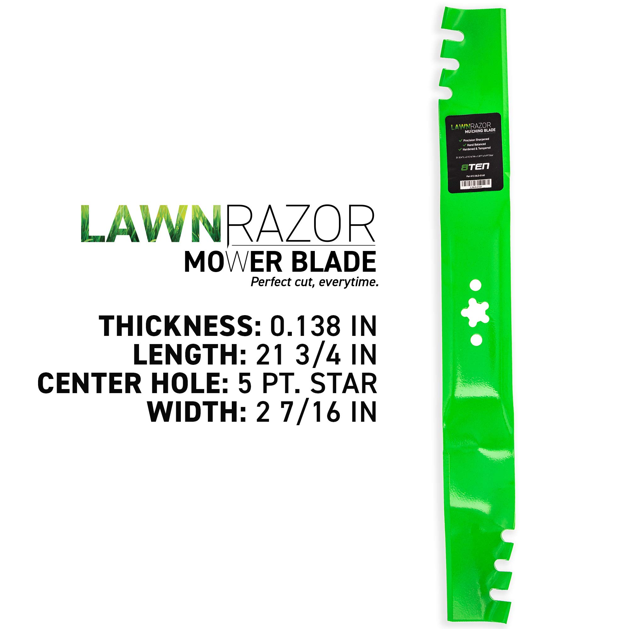 8TEN LawnRAZOR Mower Blade for Husqvarna HU550F HU550FH HU675FE HU725E HU725FH HU775H 580244001 580244002 (Mulching)