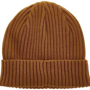 Timberland Men's Ribbed Watch Cap with Logo Plate, Wheat, One Size