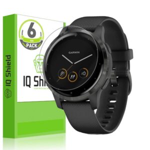 iqshield screen protector compatible with garmin vivoactive 4s (40mm)(6-pack) liquidskin anti-bubble clear tpu film