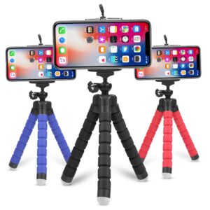 Flexible Mini Octopus Tripod for Phone with Phone Clip Tripod Stand Mount for GoPro SJCAM Xiaomi Yi Action Camera (Blue)