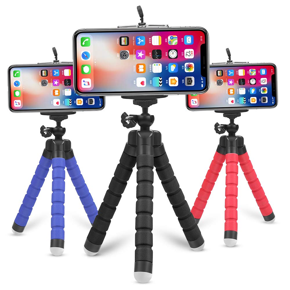 Flexible Mini Octopus Tripod for Phone with Phone Clip Tripod Stand Mount for GoPro SJCAM Xiaomi Yi Action Camera (Blue)