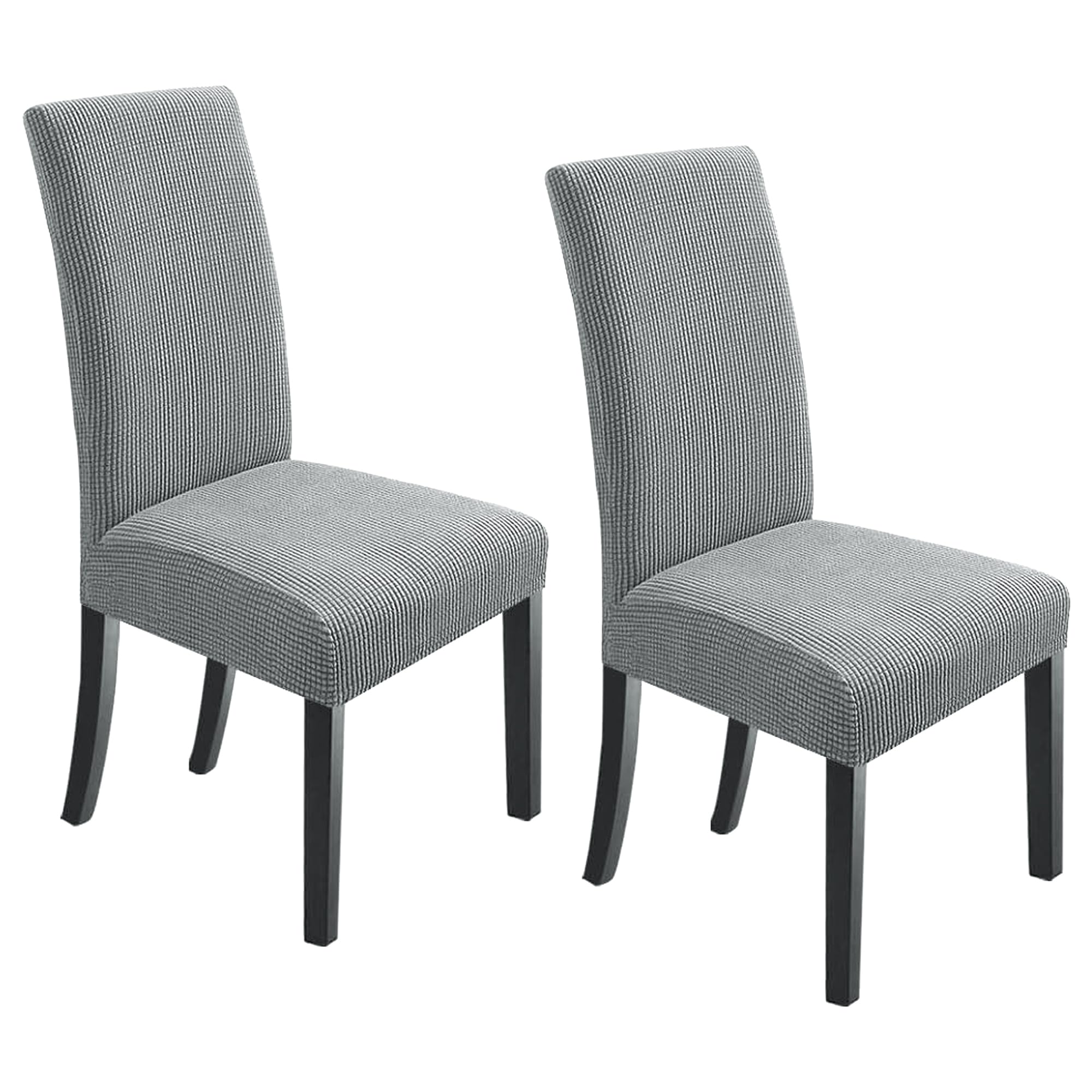 NORTHERN BROTHERS 2 Packs Chair Covers, Stretch Parson Chair Covers, Dining Room Chair Covers, Kitchen Chair Covers Set of 2, Light Grey