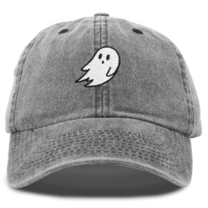 dalix ghost embroidery dad hat baseball cap cute halloween in black-vintage