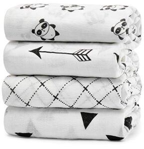 kiddycare baby muslin swaddle nursery blanket for newborns | bab blankets for boys/girls | baby cotton blanket gift for newborn babies 4-pack