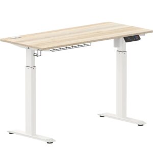 SHW Memory Preset Electric Height Adjustable Standing Desk, 48 x 24 Inches, Maple