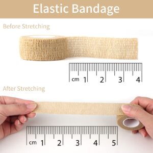 1 Inch Wide Skin Colour Elastic Self- Adhesive Bandage Finger Tape,Wrap Bandages, for Wrist and Ankle Sprains & Swelling