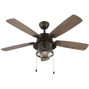 shanahan 52 in. led indoor/outdoor bronze ceiling fan with light kit