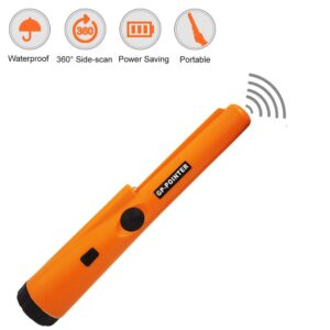 Handheld Metal Detector Waterproof 360° Scanning Unearthing Treasure Finder with High Sensitivity Pin Pointer Include Battery Belt and Holster Portable for Adults and Kids