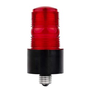 tomar 485s-r microstrobe e26 medium bulb base, 120vac, red lens (red, screw-in base (120 vac))