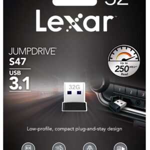 Lexar JUMPDRIVE S47 32GB USB 3.1 Black,LJDS47-32GABBK