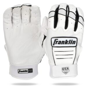 franklin sports cfx fp softball batting gloves pair, women's small, white/black