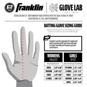 Franklin Sports CFX FP Softball Batting Gloves Pair, Women's Small, White/Black