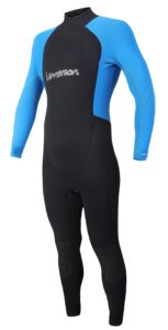 lemorecn kids wetsuits youth 3 mm full diving suit (4033lightblue6)