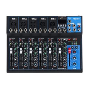 yaecc 7 channel bluetooth live studio stereo audio mixer sound mixing dj usb console