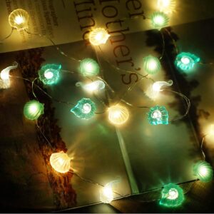 Cynzia Ocean Decor String Lights 40LED 13FT Nautical Seashell String Lights Battery Operated Fairy Lights Shell Seahorse Conch Nautical Theme Decorative Light for Bedroom Party Indoor Wedding Decor