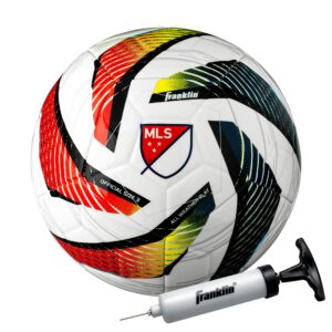 franklin sports mls tornado kids soccer ball - size 4 youth soccer ball - soft cover - great for kids and toddlers - air pump included