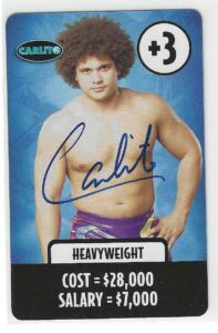 sports memorabilia carlito signed wwe smack down game card wwf - autographed wrestling cards