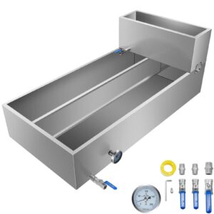 vbenlem maple syrup evaporator pan 48x24x19 inch stainless steel maple syrup boiling pan with valve and thermometer and divided pan and feed pan