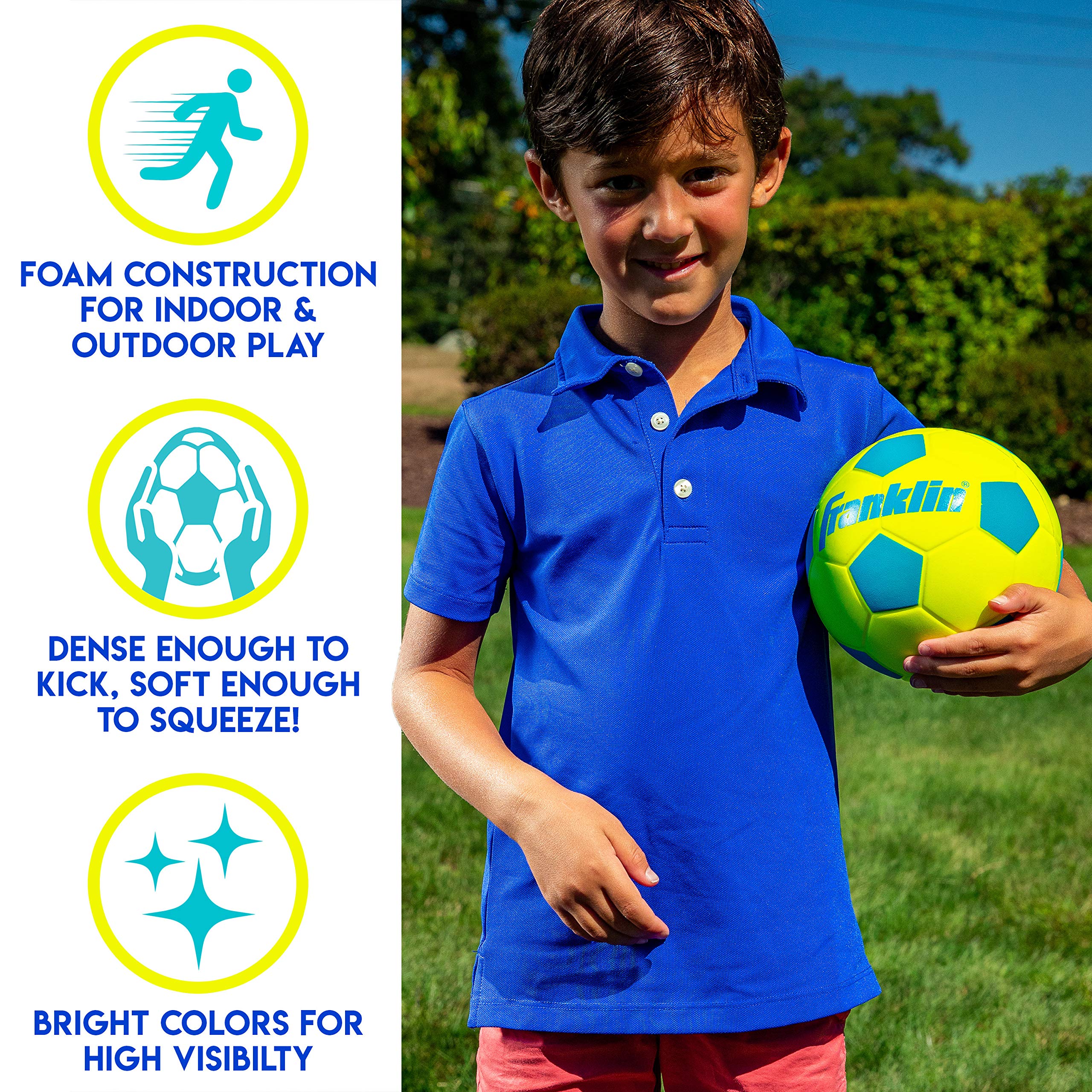 Franklin Sports Foam Soccer Ball - Perfect for Practice and Backyard Play - Best for First-Time Play and Small Kids - 6.5 inches