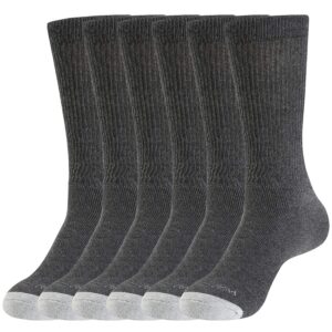 wander men's cushion crew socks 6 pairs athletic running 12-15 socks men cotton sport wicking work