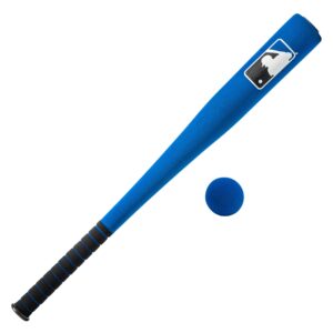 franklin sports mlb kids foam baseball bat + ball set - toy bat + foam ball set for kids + toddlers - standard barrel - blue - 27"