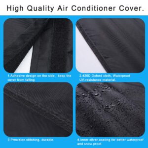 Luxiv Central Air Conditioner Covers, Air Conditioner Cover for Outside Units 24W x 24D x 30H Black Dust-Proof Waterproof AC Cover Outdoor AC Protection Cover (24W x 24D x 30H) (24W x 24D x 30H)