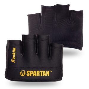 franklin sports spartan race minimalist premium ocr glove pair, black/gold - adult small