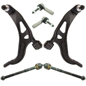 trq 6 piece steering & suspension kit control arms with ball joints tie rod end links kit for 2011-2016 ford explorer / 2013-2015 ford police interceptor utility