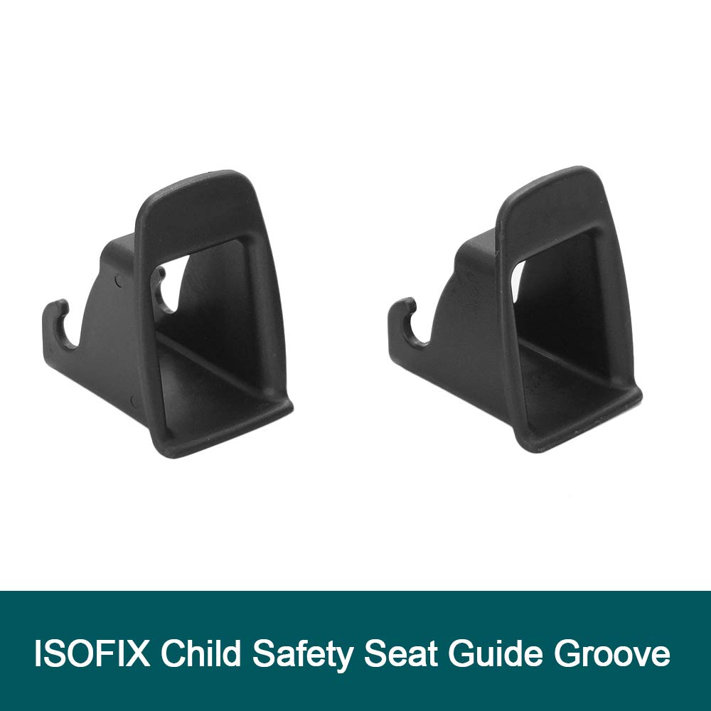 Carrfan 2pcs Car Child Seat ISOFIX Interface Buckle, Black Fixed Guide Groove