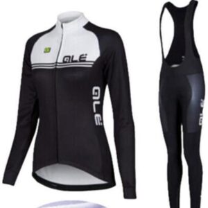 Women Cycling Jersey,Autumn Winter Fleece Warm MTB Suit,Mountain Road Reflective Bike Clothing Set + Gel Bib Pants