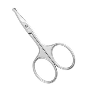 livingo 3.75" rounded curved nose hair scissors, premium stainless steel safety small blades use for manicure cuticle trimming facial hair, eyebrow, dry skin