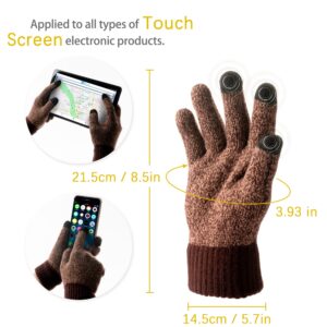 Tofern Winter Beanie Hats Scarf Gloves Set Snow Knit Skull Cap Touch Screen Mittens Long Scarf for Men Women Winter Warm