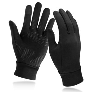 unigear running gloves, touch screen anti-slip lightweight gloves liners for cycling biking sporting driving for men women (medium)