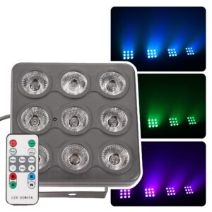 dragonx 9x4w led par lights rgbw slim dj stage lights with dmx control - versatile uplighting for parties, weddings, church gigs, bars & indoor events